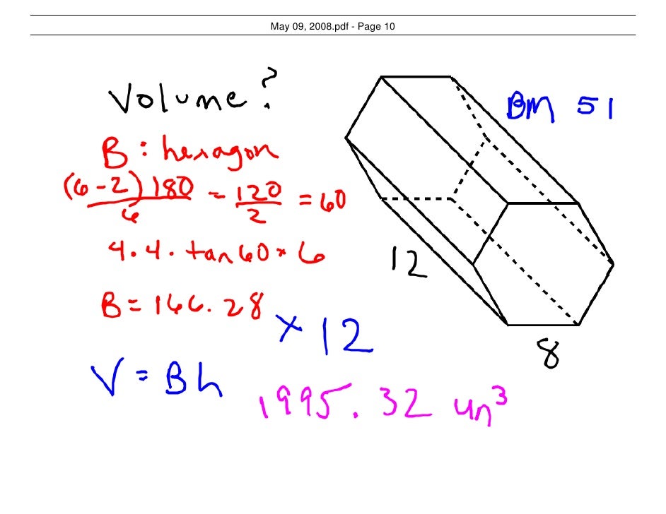 Geo Volume of Prisms 5-9-08