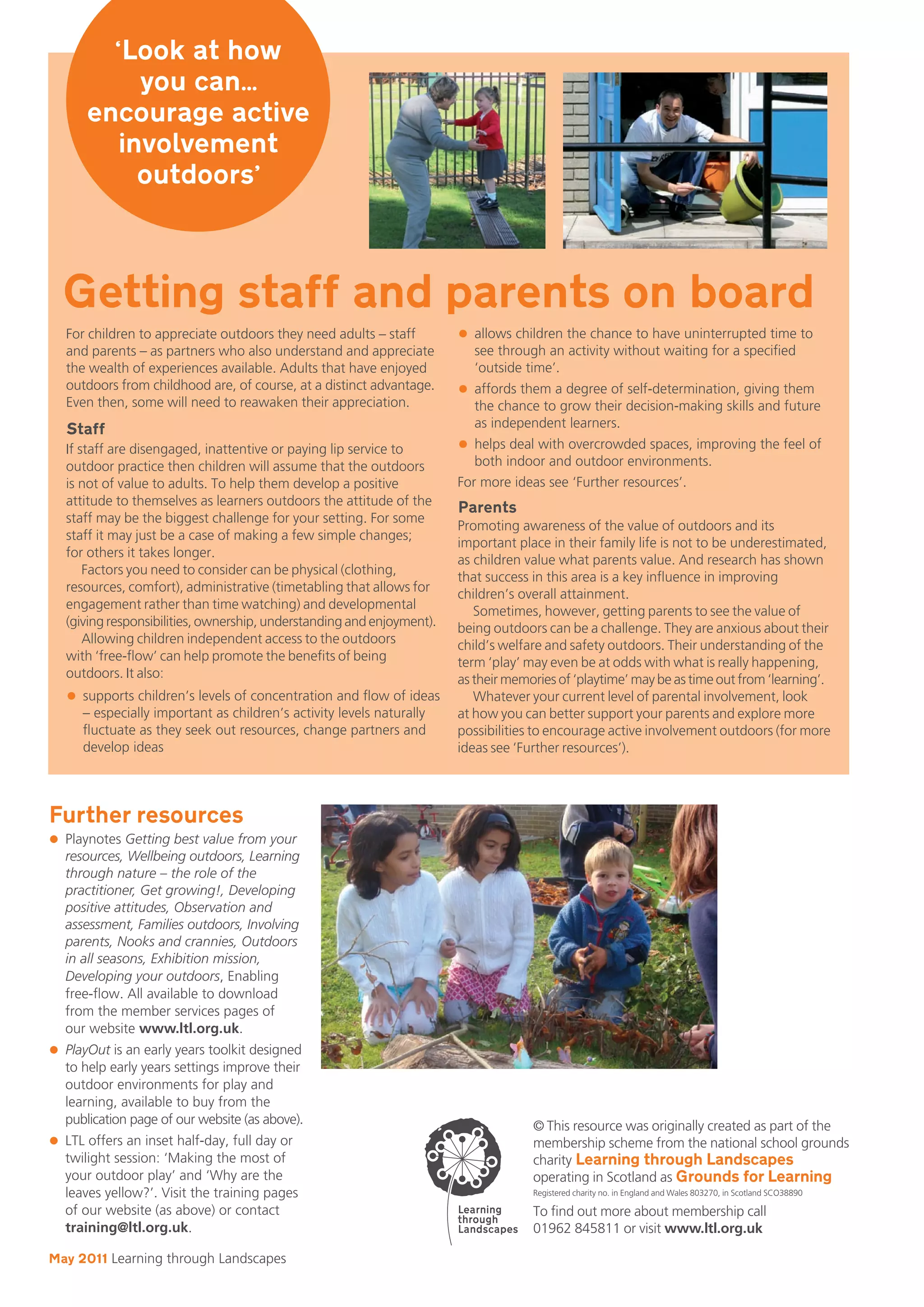Outdoor Activities, Plan for Success: Early Years Outdoors Learning | PDF