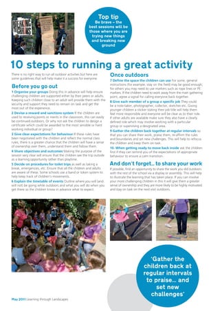 Outdoor Lessons, Plan for Success: Teaching and Learning Outdoors | PDF