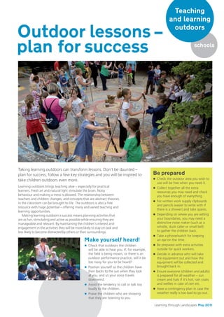 Outdoor Lessons, Plan for Success: Teaching and Learning Outdoors | PDF