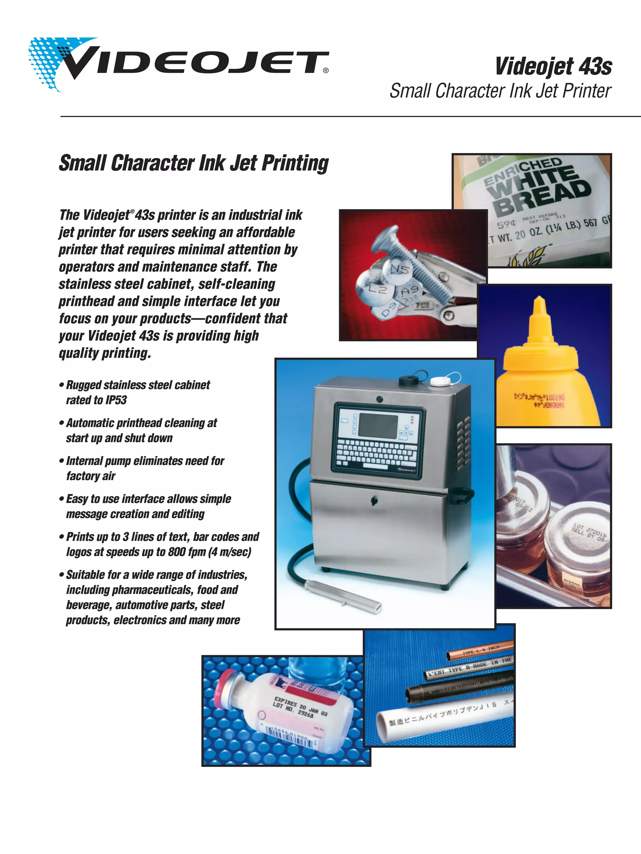 Máy in phun date điện tử Videojet 43s - Willett 43s | PDF