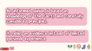 May 10, 2021 ( making a stand based on informed opinion) | PPTX