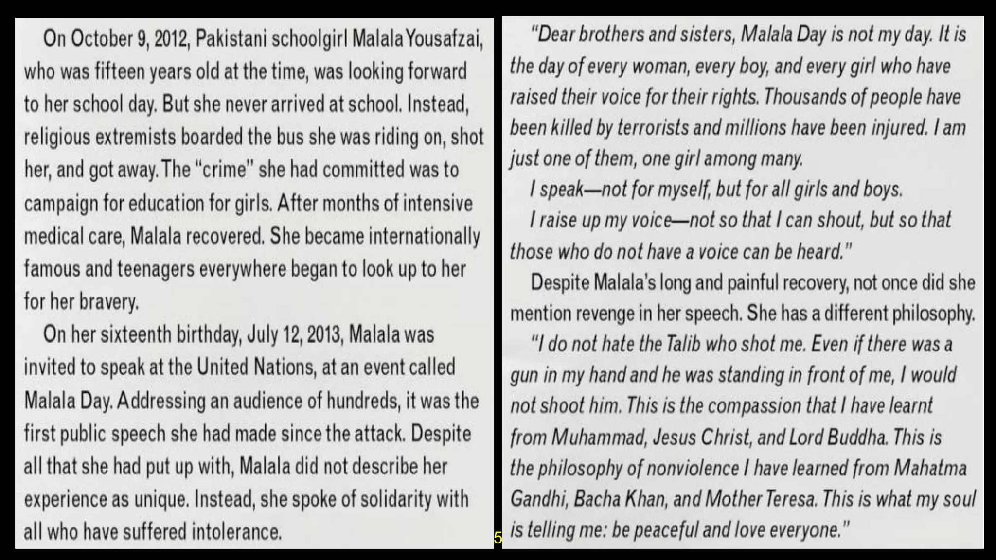 May 12 th class introduction reading malala pages 20 22 and 23 | PPT