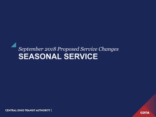 September Service Change Public Comment Meetings | PPT