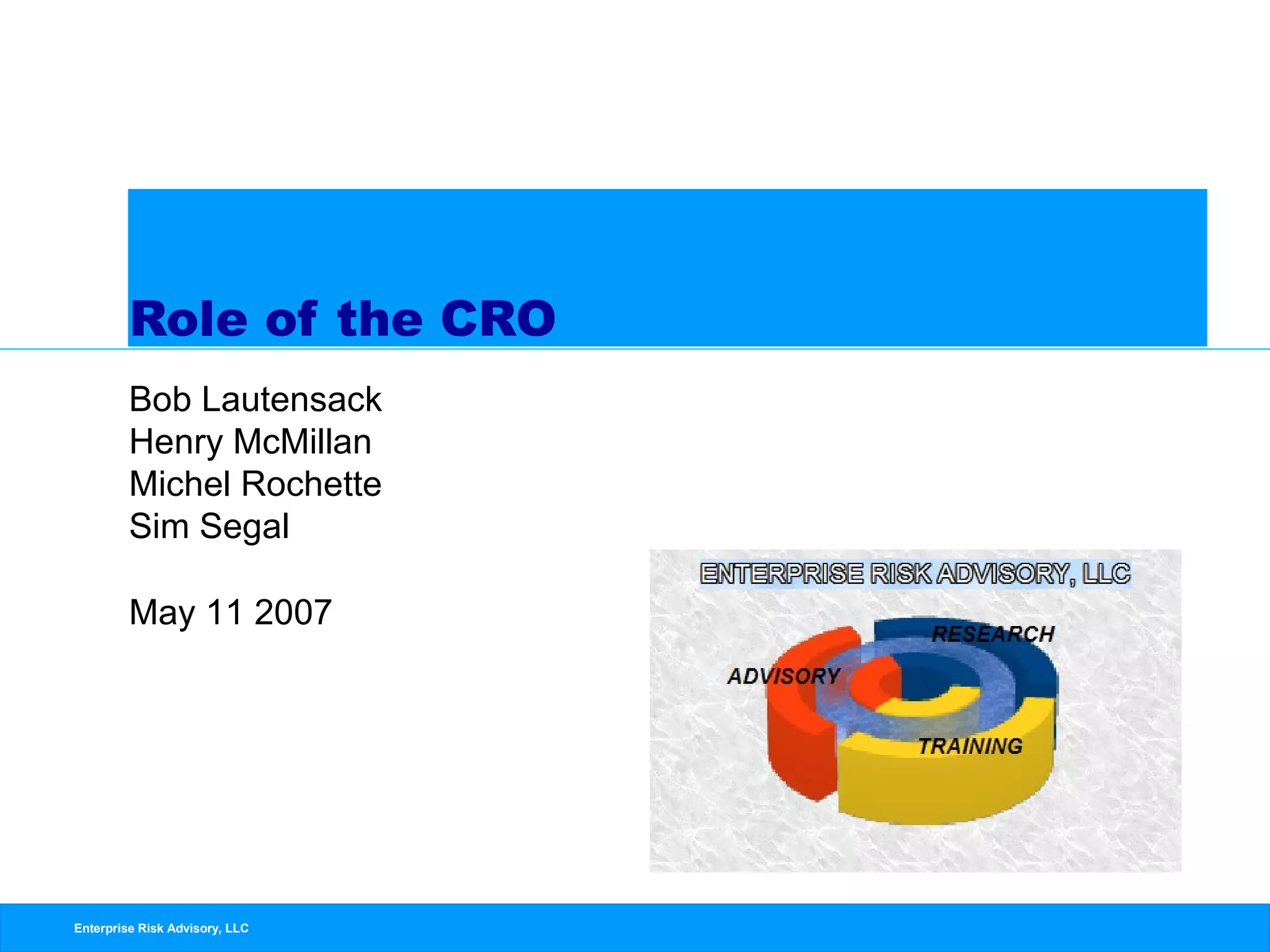Role of a Chief Risk Officer | PPT