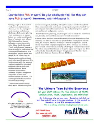 WORKSHOP NEWSLETTER - MAY 09 | PDF