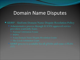 Trademarks in Cyberspace: Domain name disputes, cybersquatting and ...