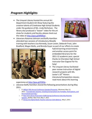 May 2011 The Unquiet Library Monthly Report | PDF