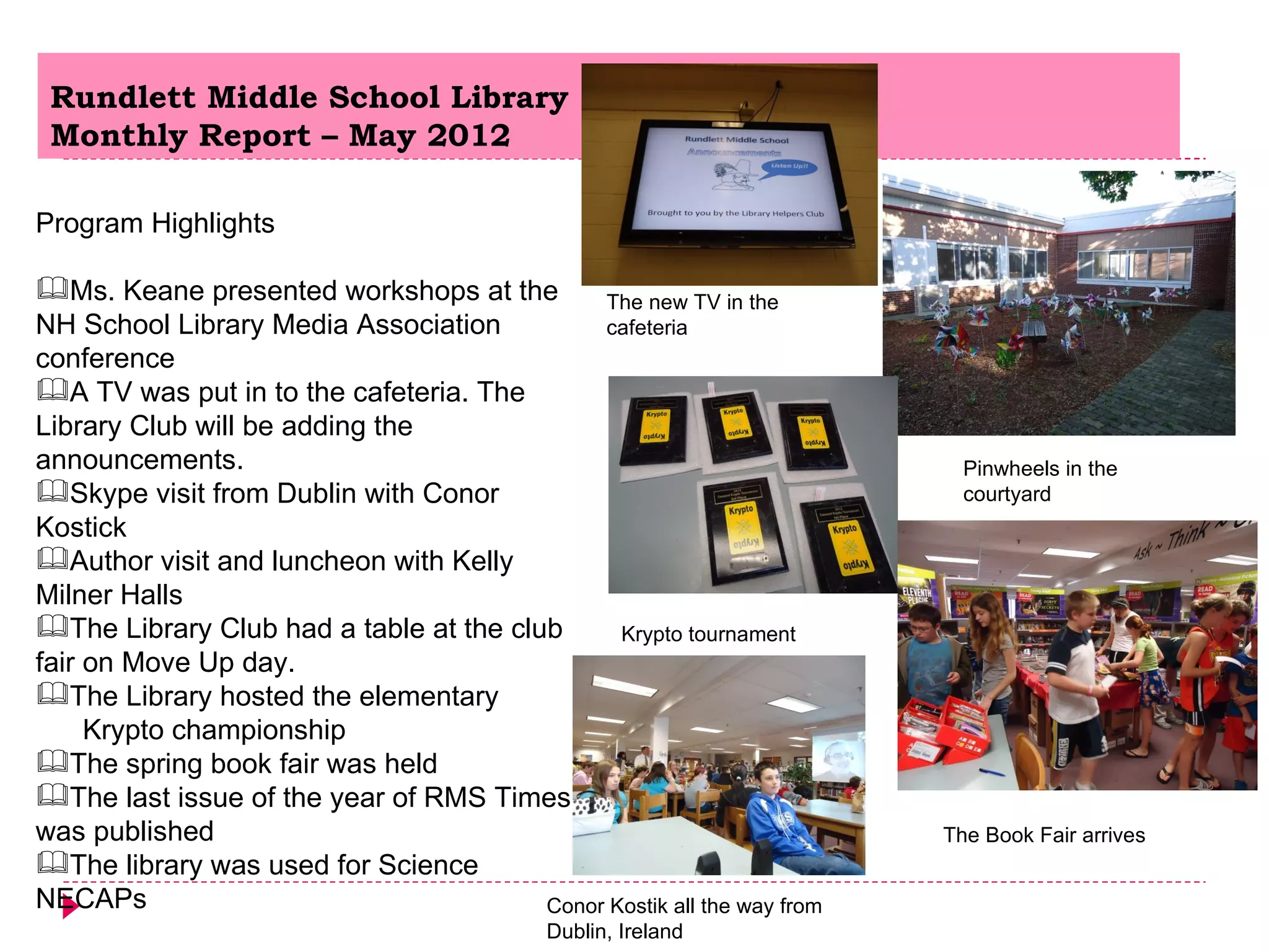 Library Monthly Report May 2012 | PPT