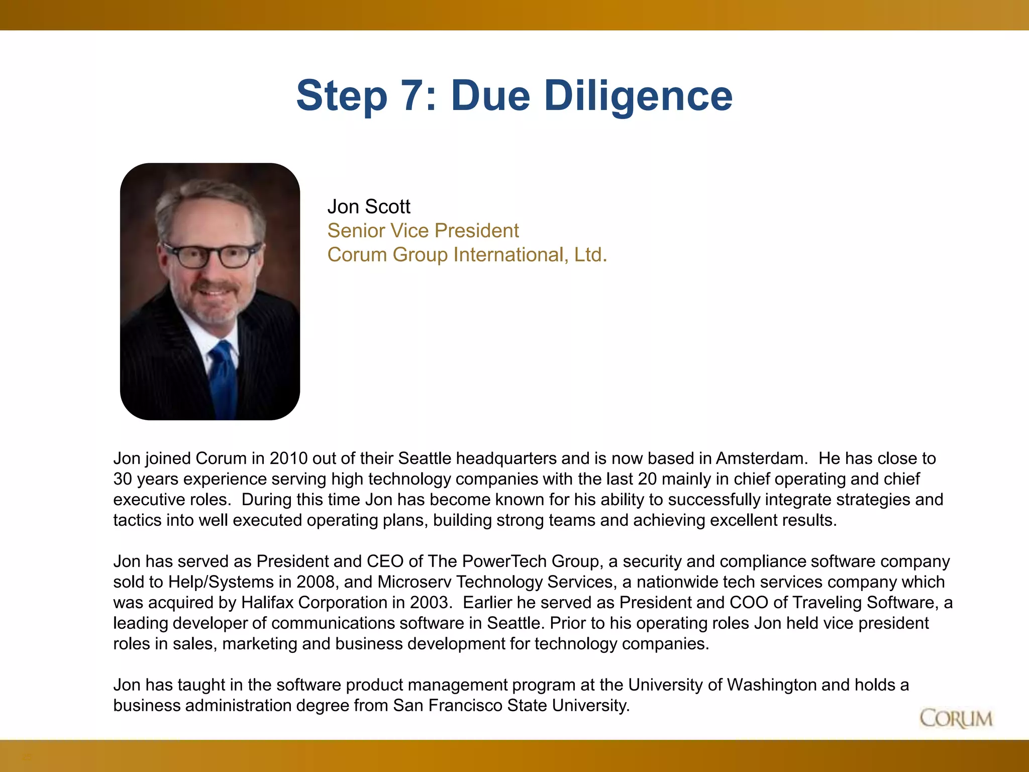 Tech M&A Monthly: Ten Steps to Successfully Sell Now - May 2013 | PPTX