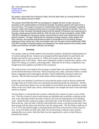 EWB-USA-WPI 2015 Guatchtuq Rainwater Harvesting: Post-Implementation ...