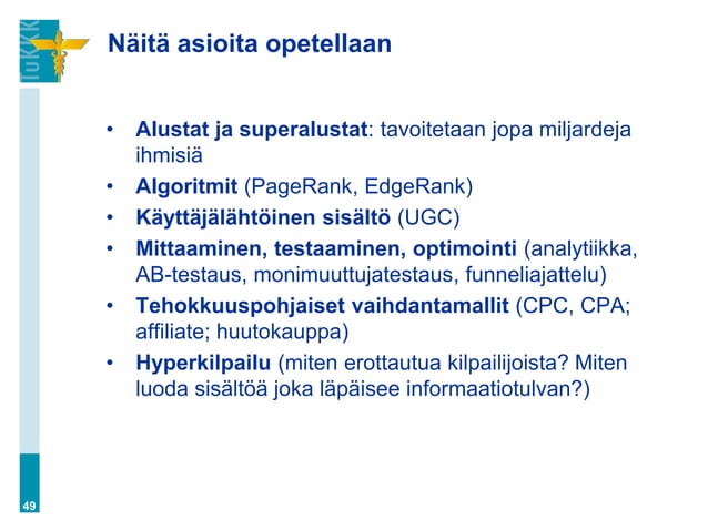 Digitaalinen markkinointi: Jotain uutta, jotain vanhaa...jotain sinistäkin | PPT