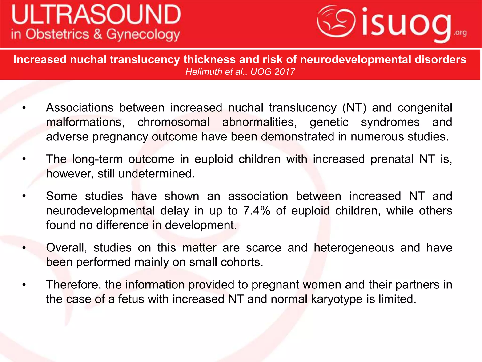 UOG Journal Club: Increased nuchal translucency thickness and risk of ...