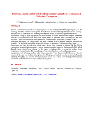 International Journal on Cryptography and Information Security (IJCIS) | PDF