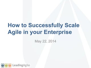 How to Successfully Scale Agile in Your Enterprise | PPT