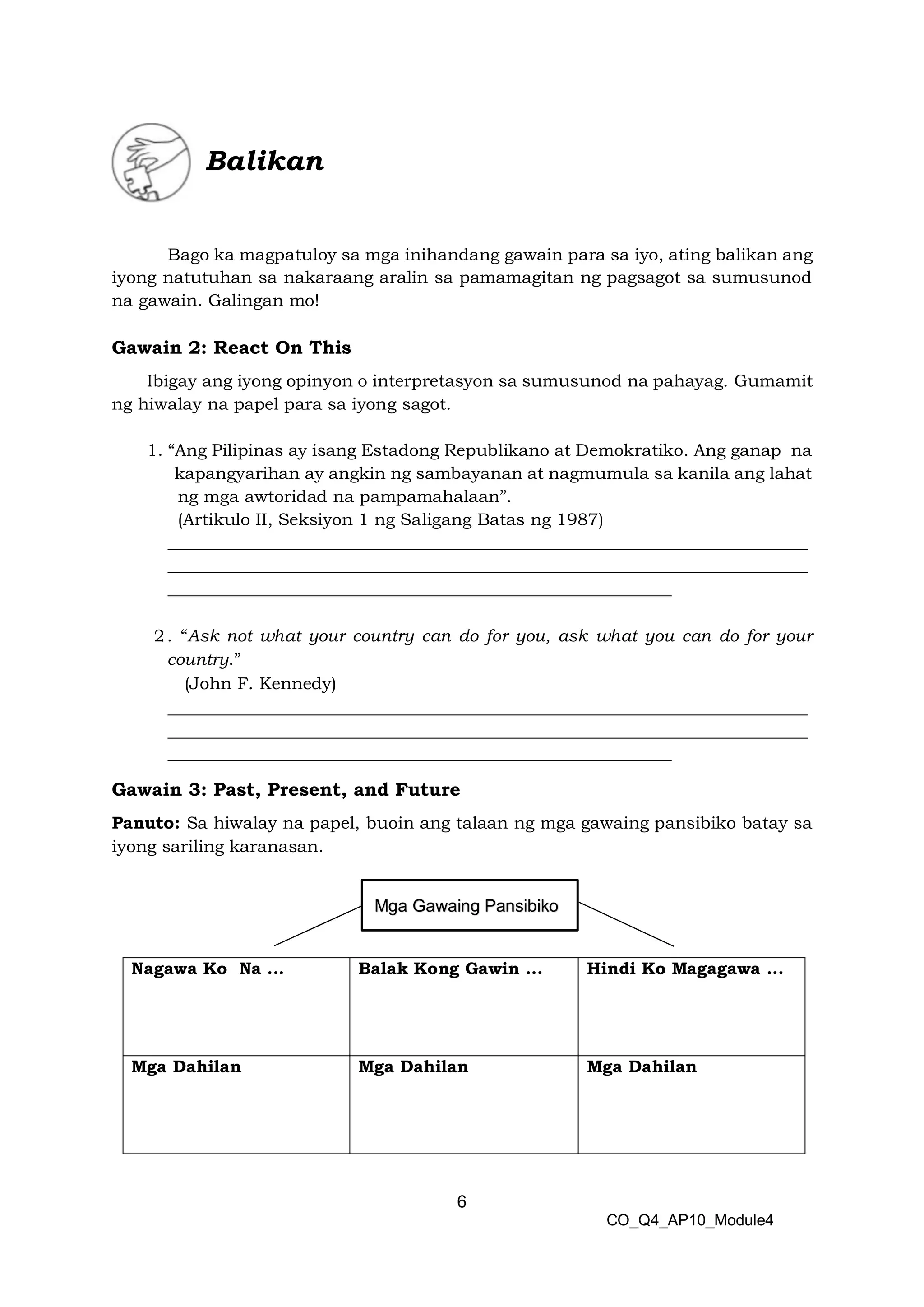 May 28 ap10 q4 mod4_papel ng mamamayan | PDF