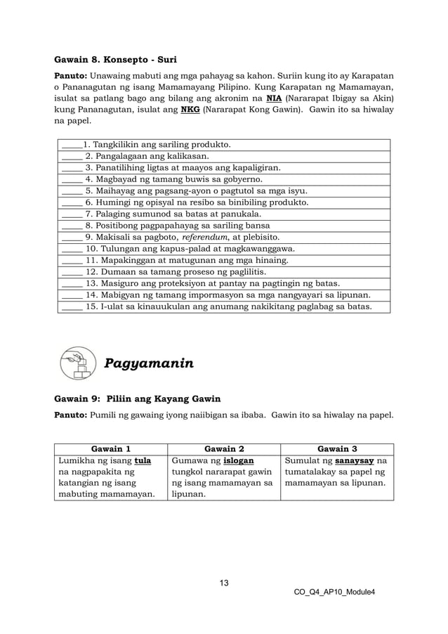 May 28 ap10 q4 mod4_papel ng mamamayan | PDF