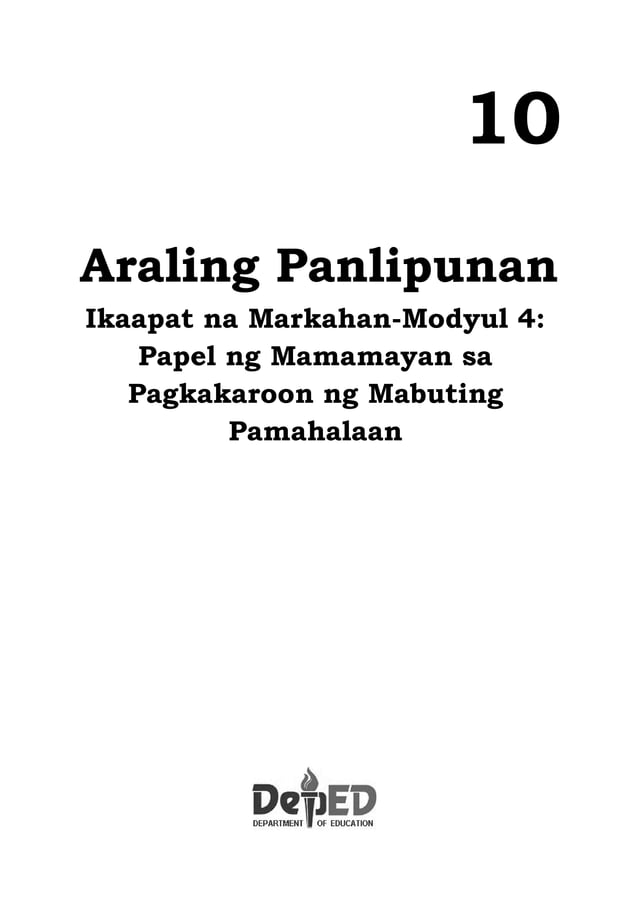 May 28 ap10 q4 mod4_papel ng mamamayan | PDF