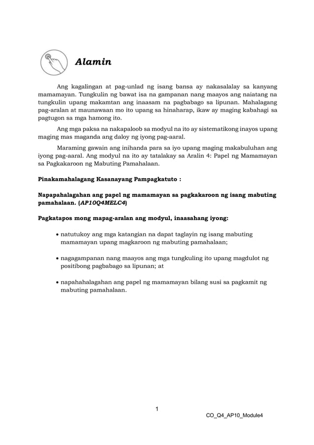 May 28 ap10 q4 mod4_papel ng mamamayan | PDF