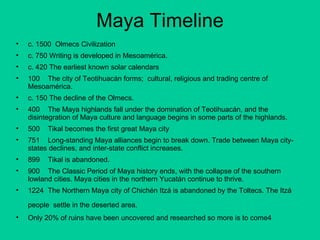 Maya Civilization Timeline
