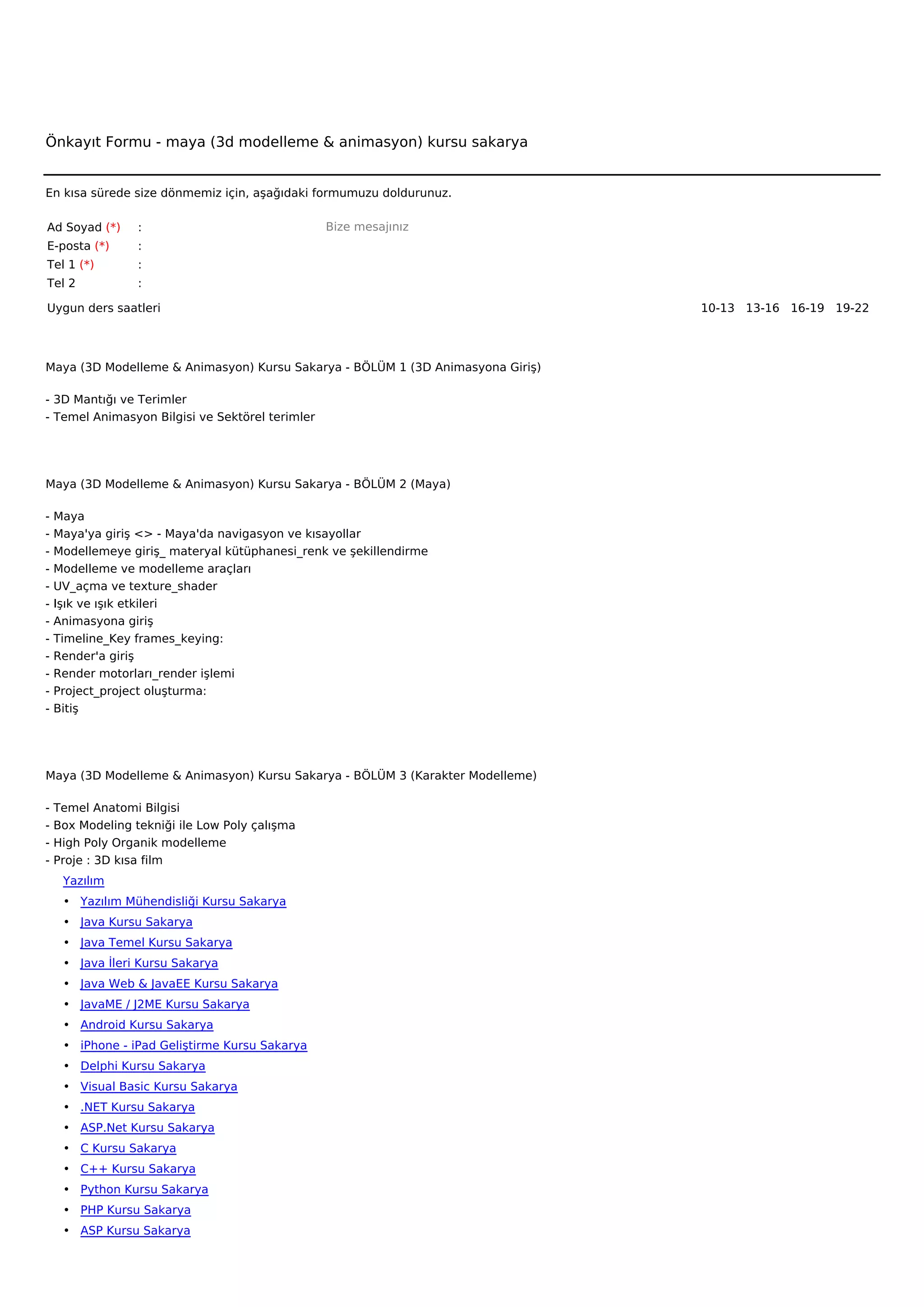 Maya kursu-sakarya | PDF