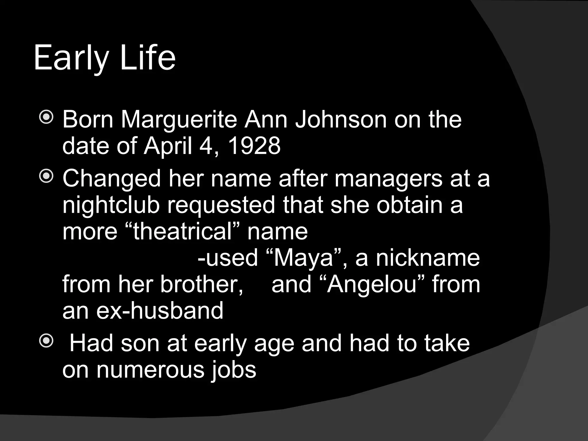 Maya Angelou Powerpoint- DOWNLOAD IT | PPT