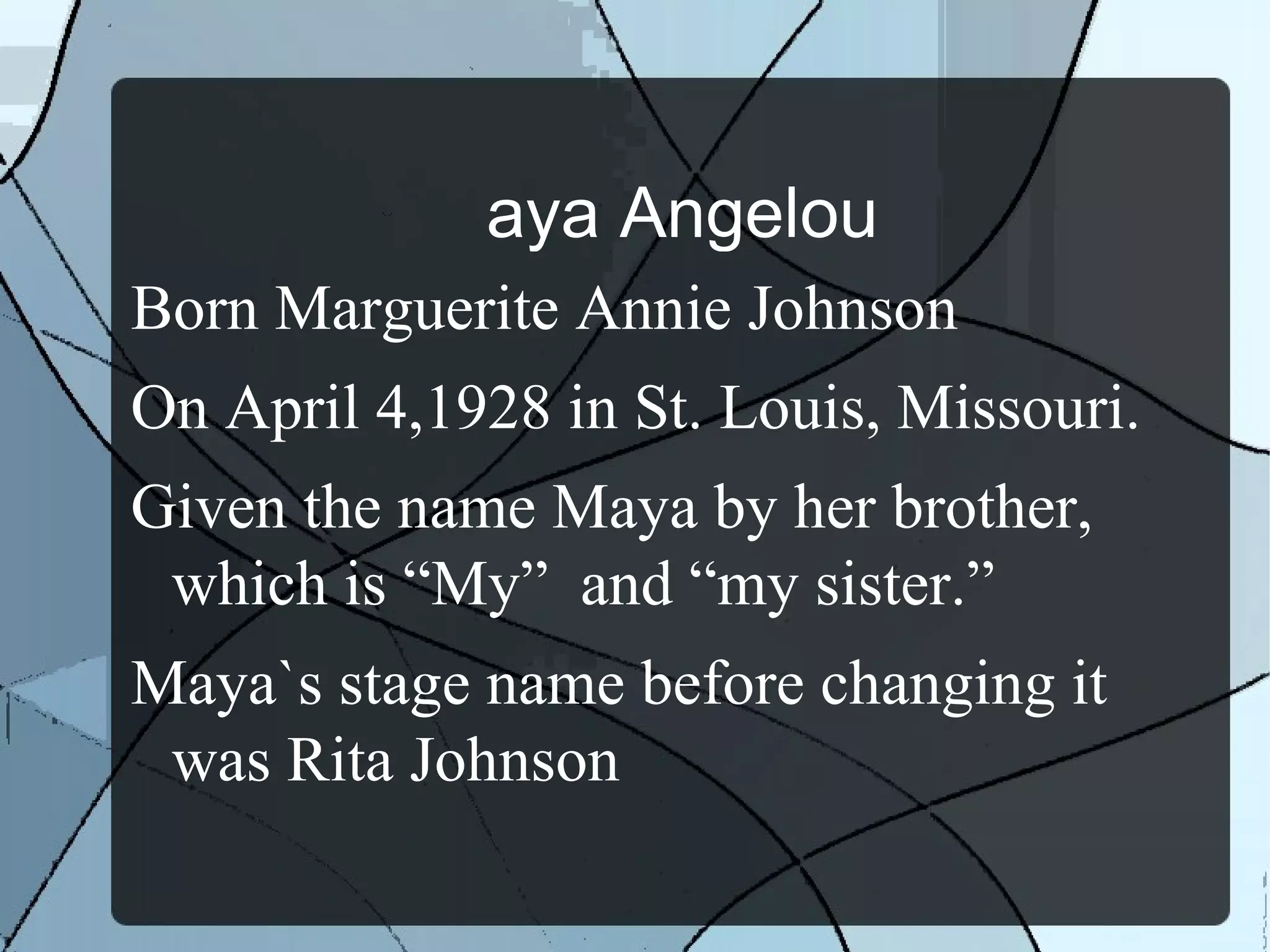 Maya Angelou | PPT | Poetry | Books and Literature