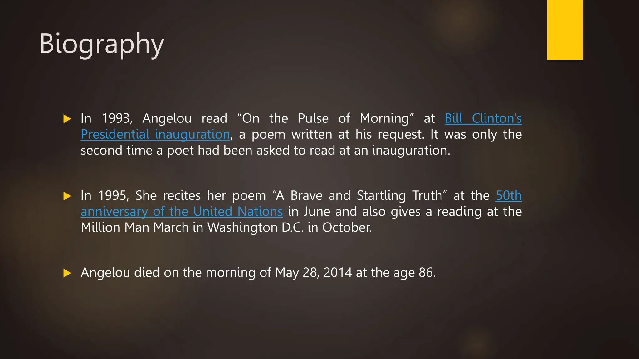 Maya Angelou Introduction. Her life and work - long version.pptx