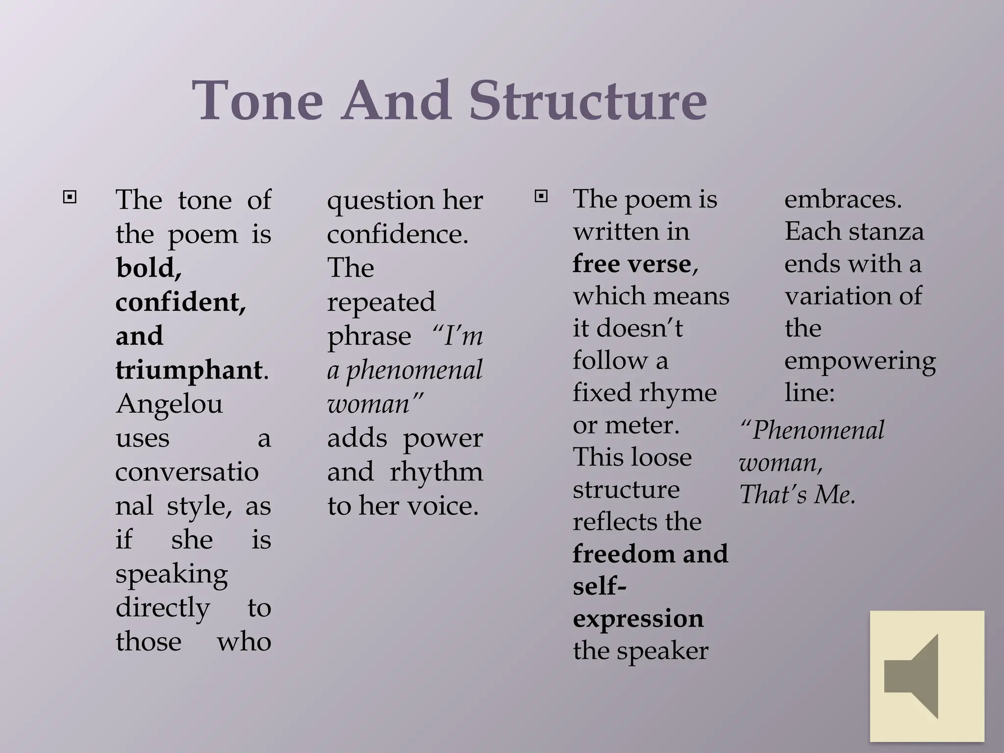 Maya Angelou's poem Phenomenal Woman critical analysis by marriam.pptx