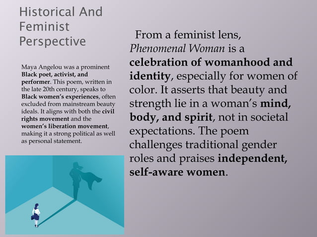 Maya Angelou's poem Phenomenal Woman critical analysis by marriam.pptx