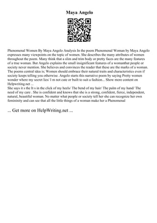 Maya Angelou Research Essay | PDF