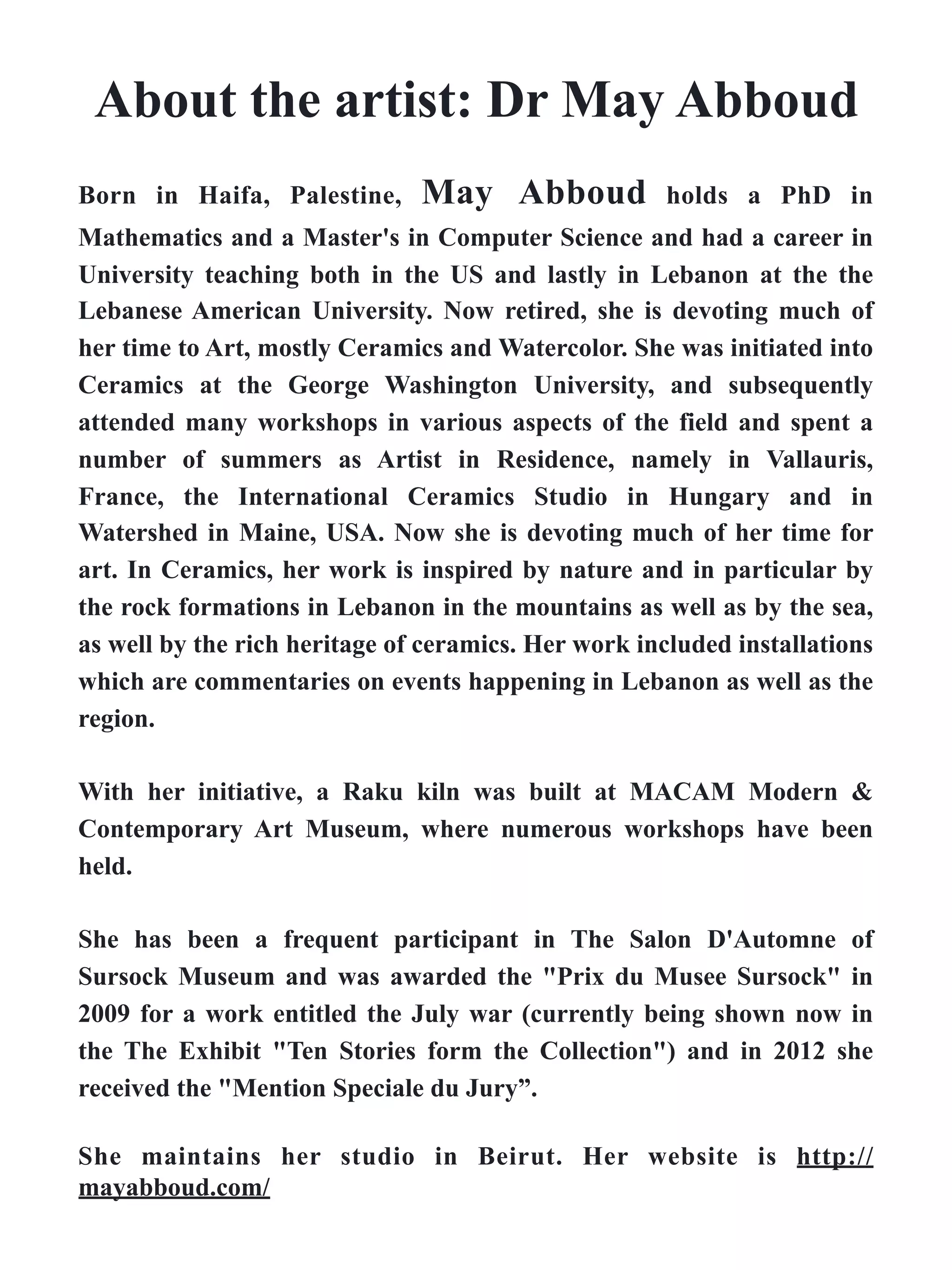 Artworks of May Abboud | PDF