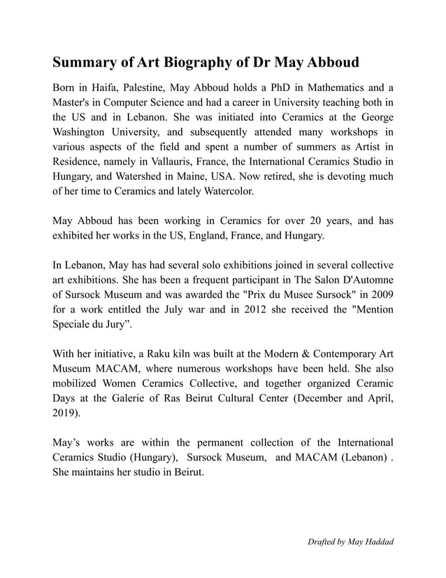 Arts- May Abboud | PDF