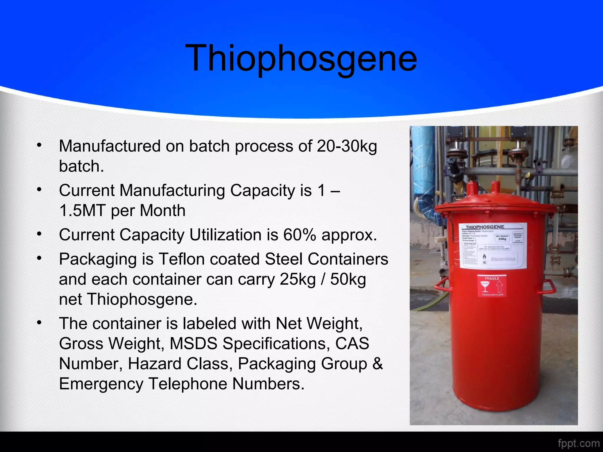 Manufacturer of Thiophosgene (CAS: 463-71-8 ) and various ...