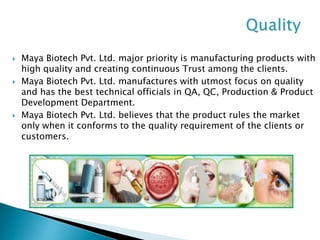 MAYA BIOTECH PVT LTD. | PPTX