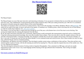 Mayan Achievements Essay | PDF