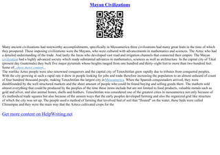 Mayan Achievements Essay | PDF