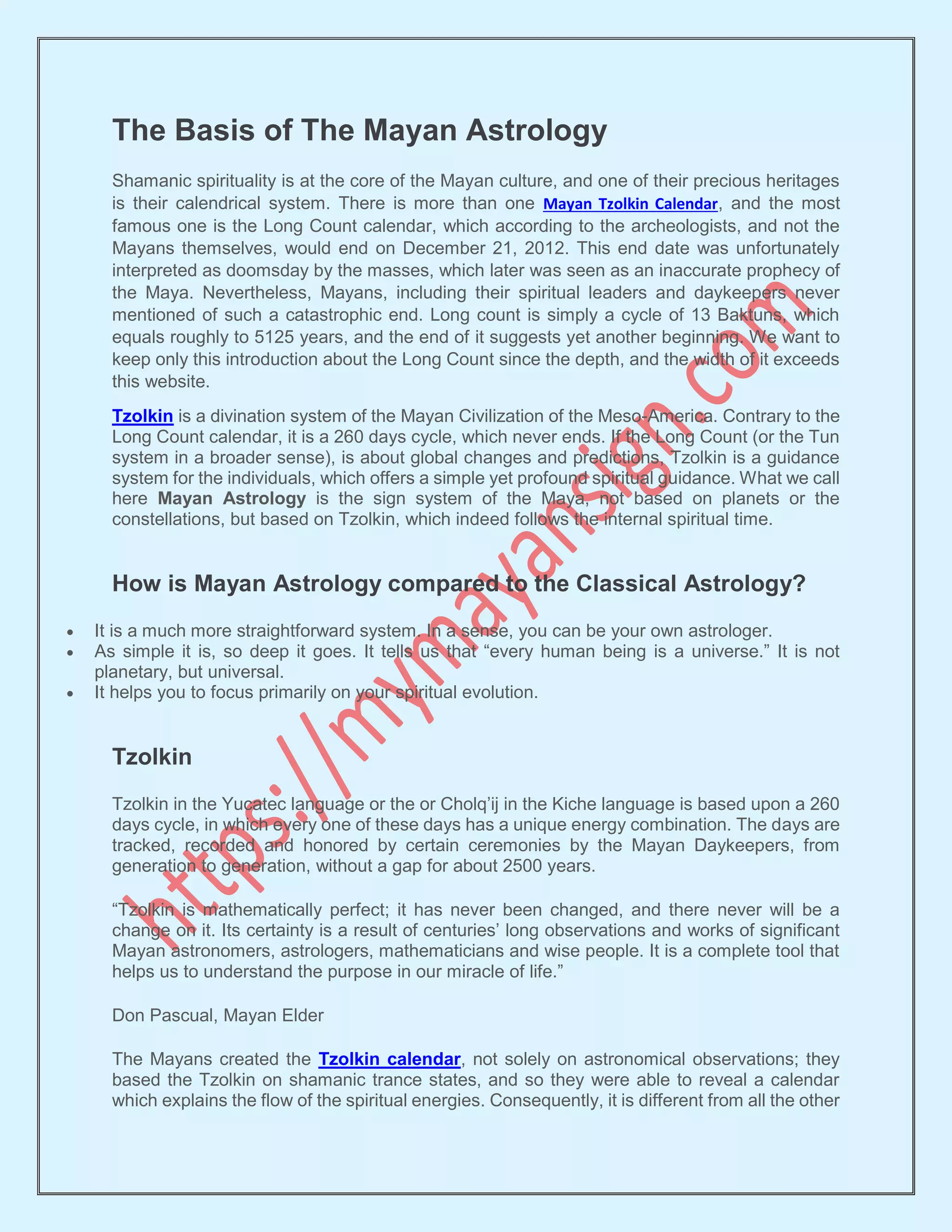 Mayan astrology | PDF