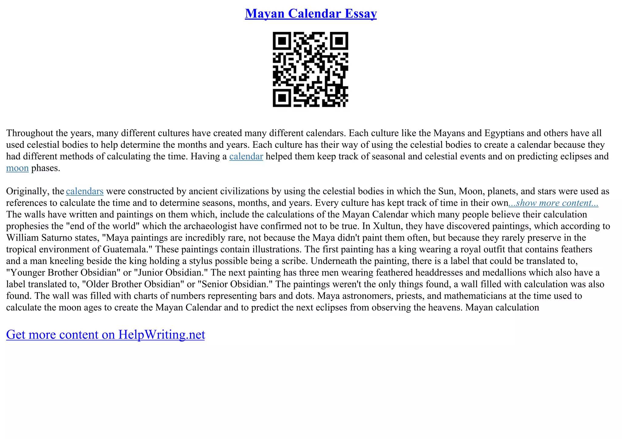 Mayan Calendar Essay | PDF | Astrology | Religion & Spirituality