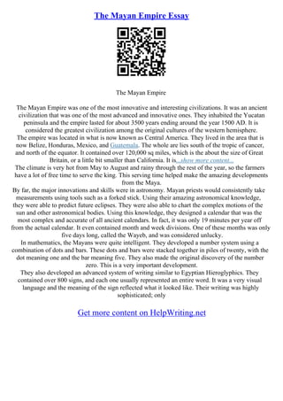 Mayan Essay | PDF