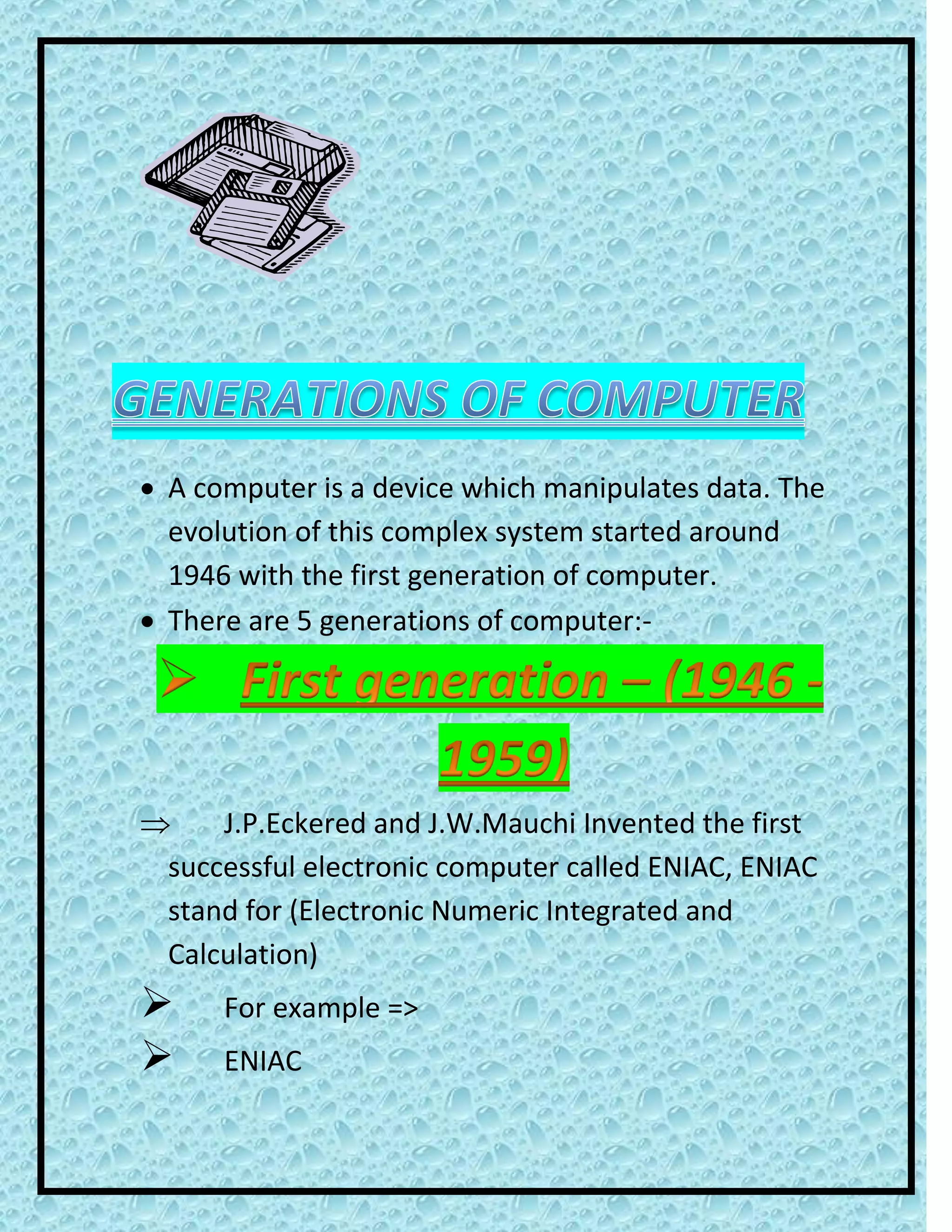 COMPUTER BASICS, GENERATION, SHORTCUT KEYS, FULL FORMS RELATED IN IT | PDF