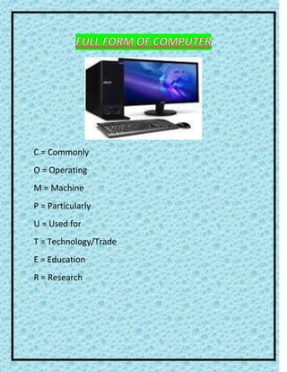 COMPUTER BASICS, GENERATION, SHORTCUT KEYS, FULL FORMS RELATED IN IT ...
