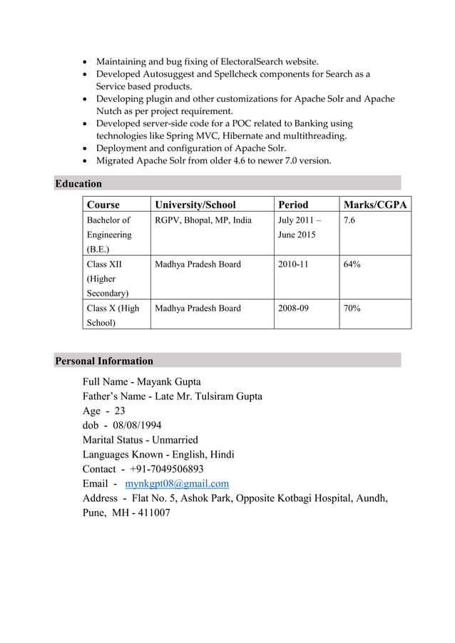 Mayank gupta resume | PDF Mayank gupta resume | PDF