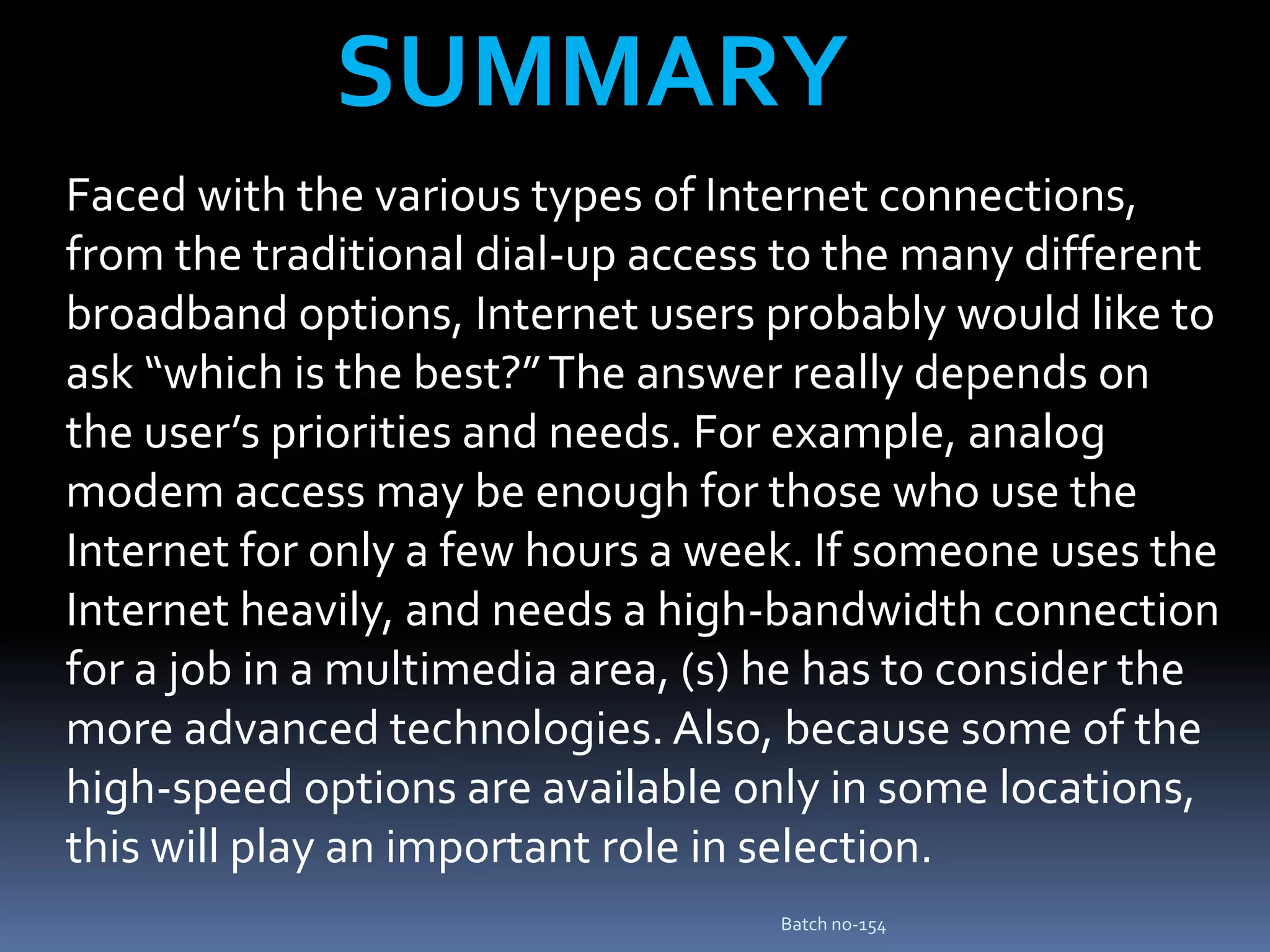 Types of internet connections | PPTX