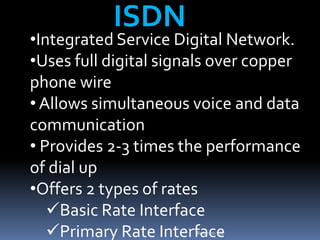 Types of internet connections | PPTX