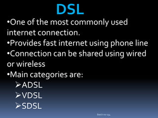 Types of internet connections | PPTX