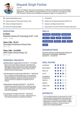 Mayank's resume | PDF
