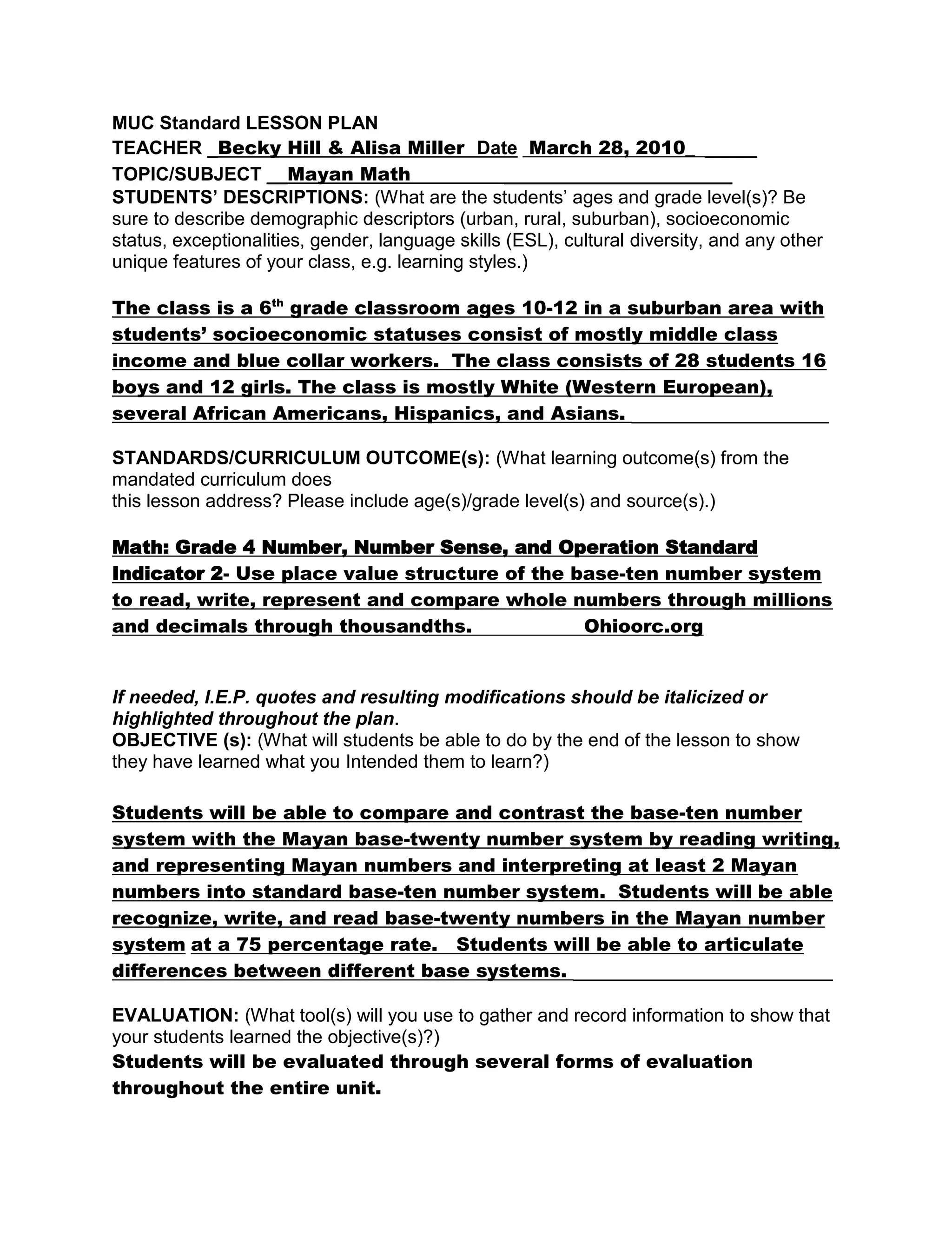 Mayan unit plan[1] | PDF