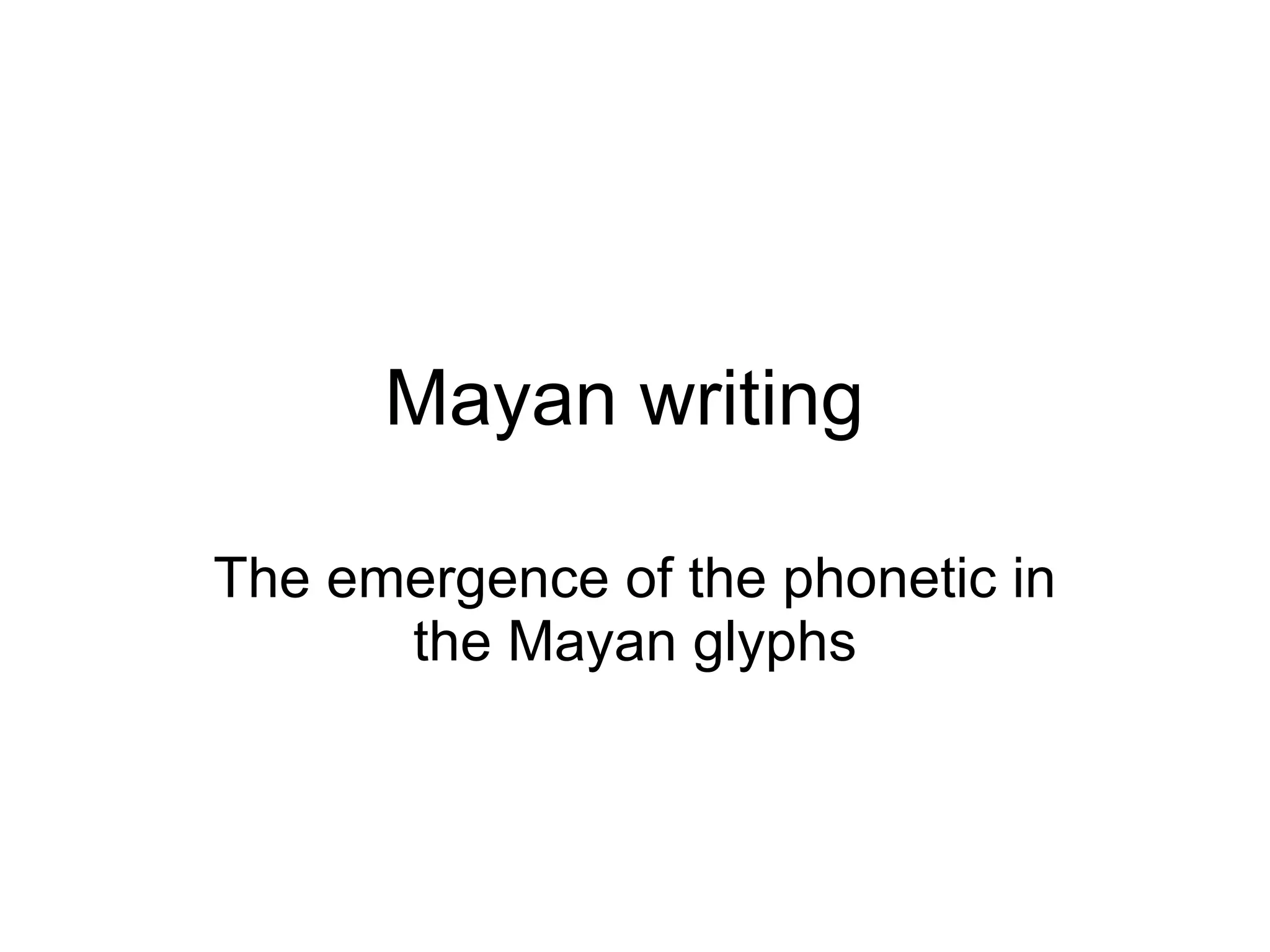 Mayan Writing | PPT