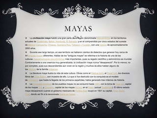 Mayas, incas y aztecas | PPTX